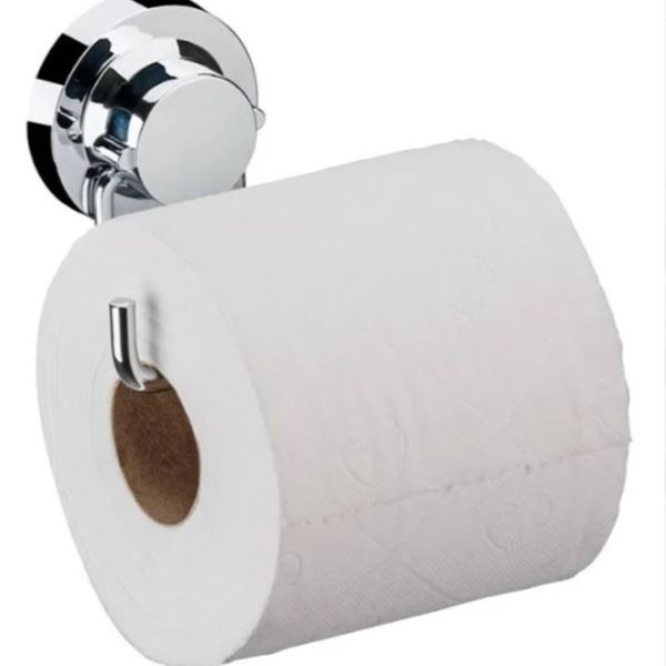 SUPORTE PAPEL HIGIENICO COM VENTOSA CROM - Gioca Brinquedos & Festa